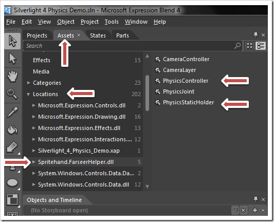 A Simple Application using Silverlight Physics Helper Library